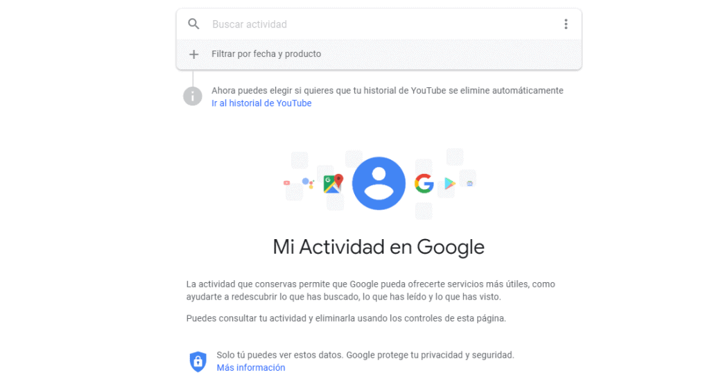 My Google Activity: Control the privacy of your data