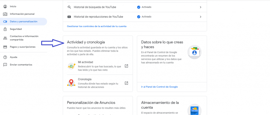 My Google Activity: Control the privacy of your data
