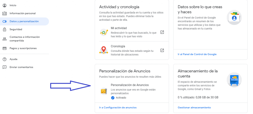 My Google Activity: Control the privacy of your data