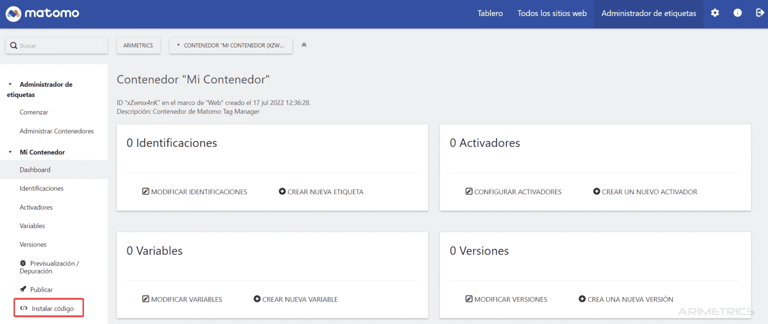 Cómo instalar Matomo Tag Manager - Arimetrics