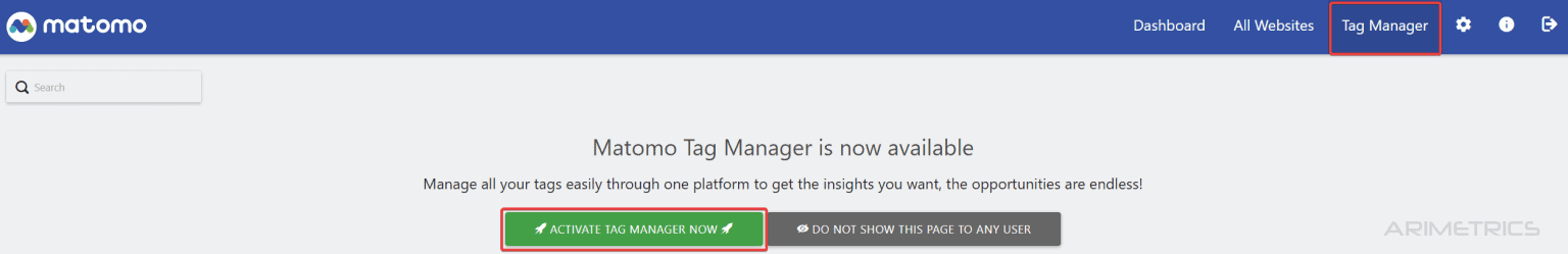 How to install Matomo Tag Manager - Arimetrics