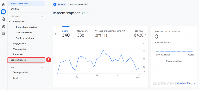 How to link and view Search Console data in GA4