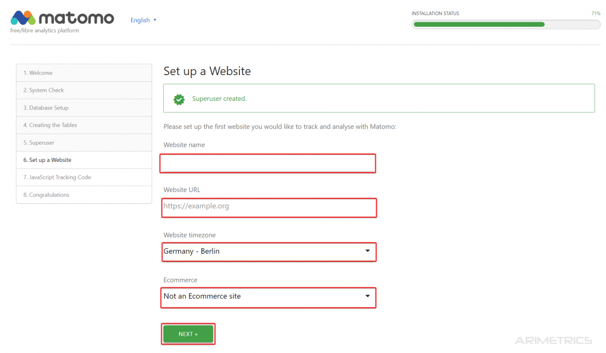 How to install Matomo - Arimetrics How to install Matomo - Arimetrics