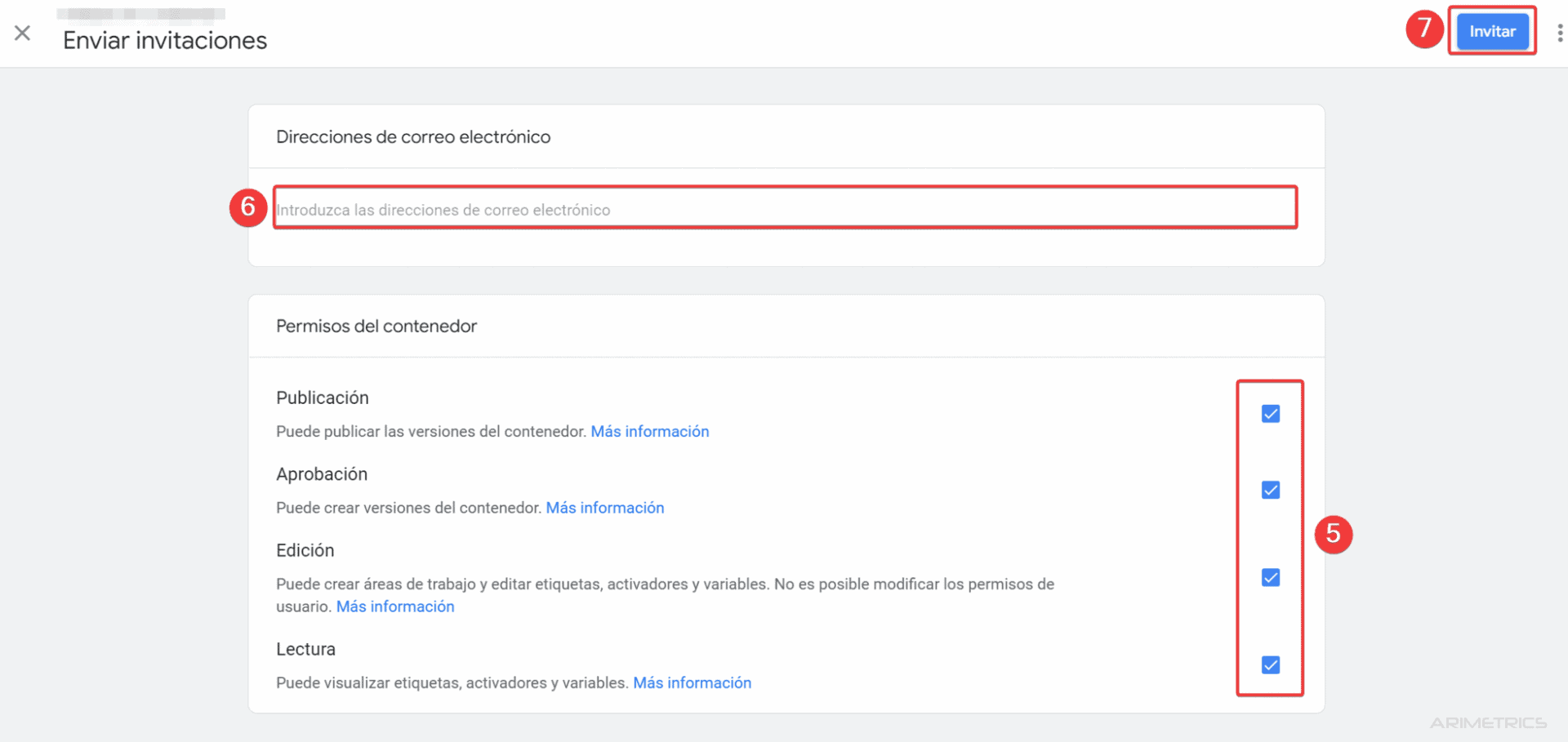 Cómo dar acceso a Google Tag Manager - Arimetrics