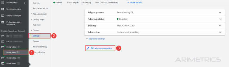 How to disable target expansion in Google Ads - Arimetrics
